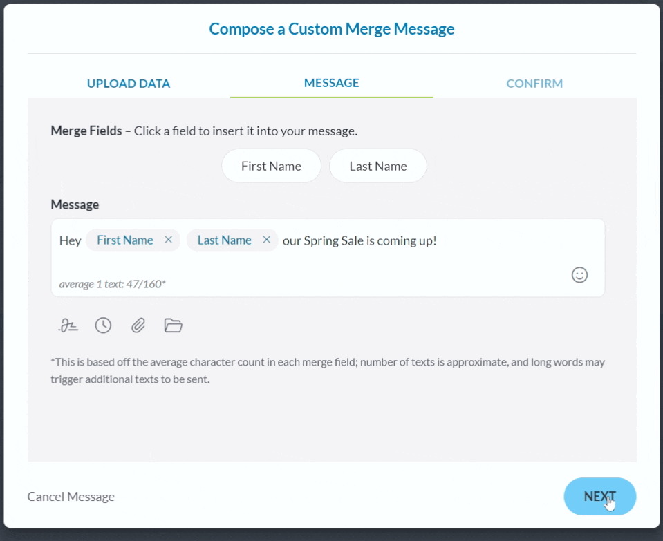 Custom Message