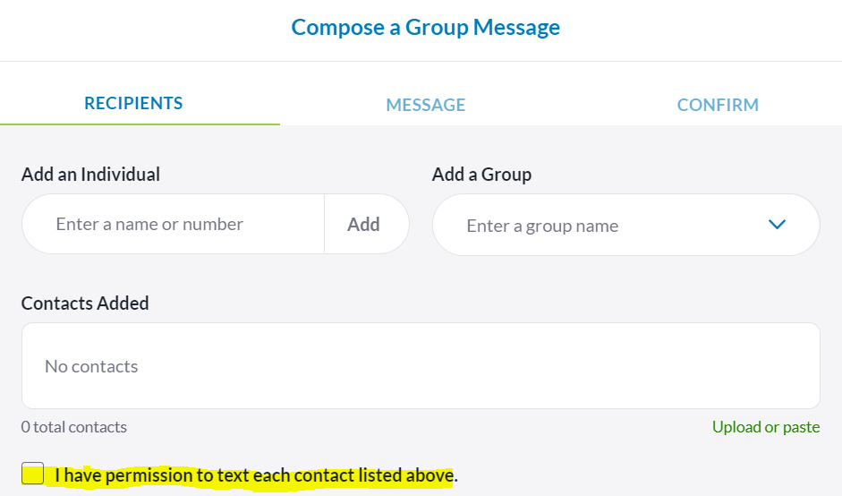 Getting Permission to Text Someone